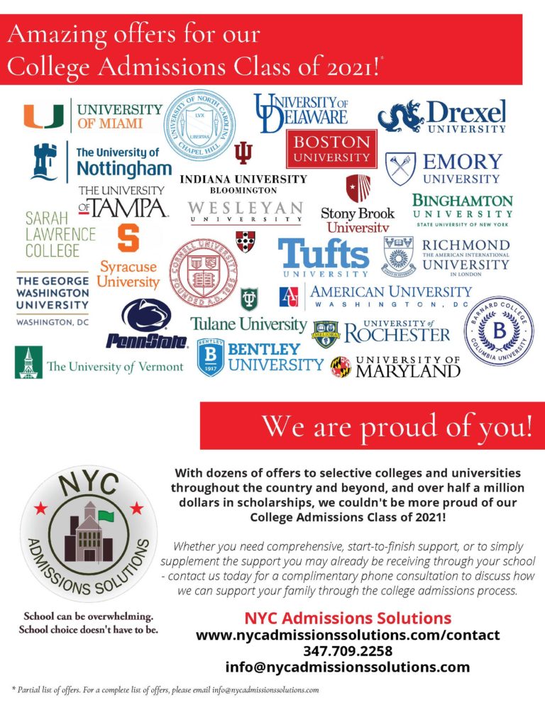 College Admissions - NYC Admissions Solutions - New York City Schools